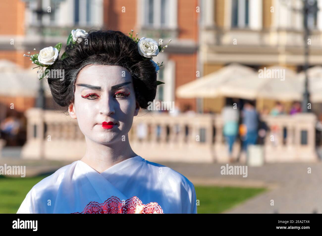 Timisoara, Romania - March 31, 2017: Geisha, woman in traditional ...