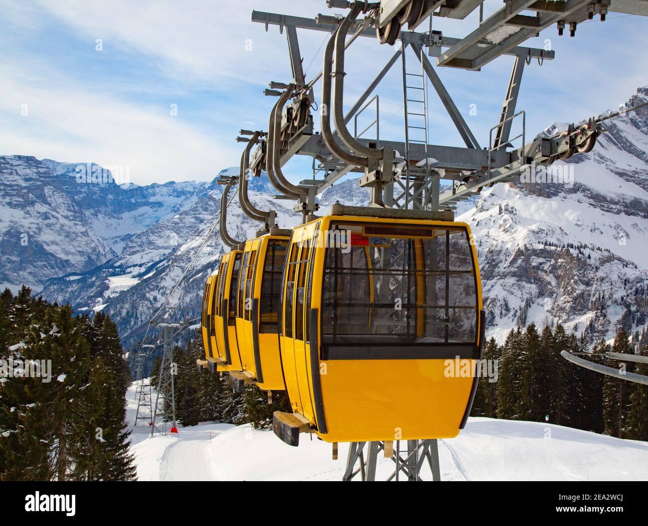 Winter in the swiss alps (Braunwald, Glarus, Switzerland Stock Photo ...
