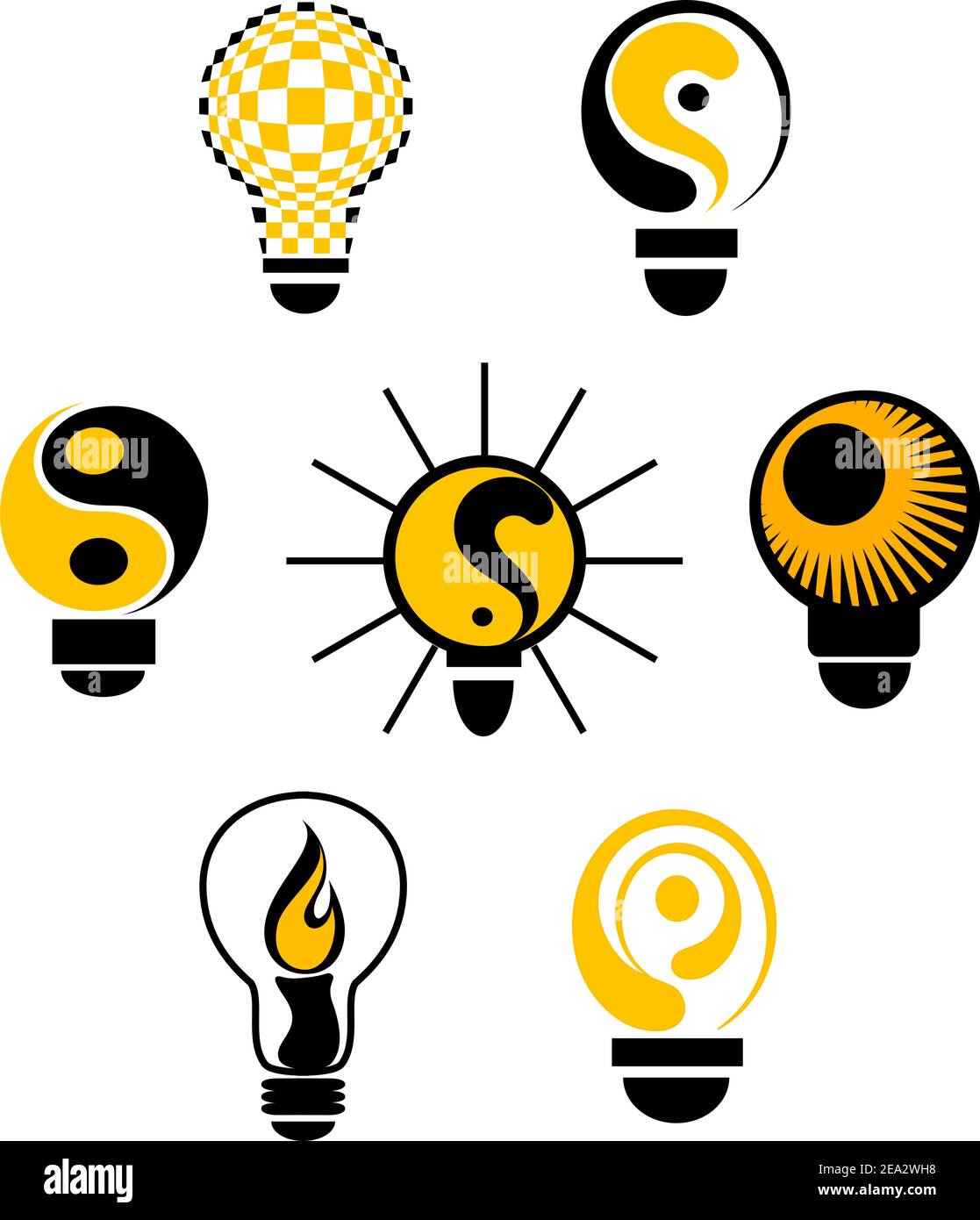 Set of light bulb symbols for design Stock Vector Image & Art - Alamy