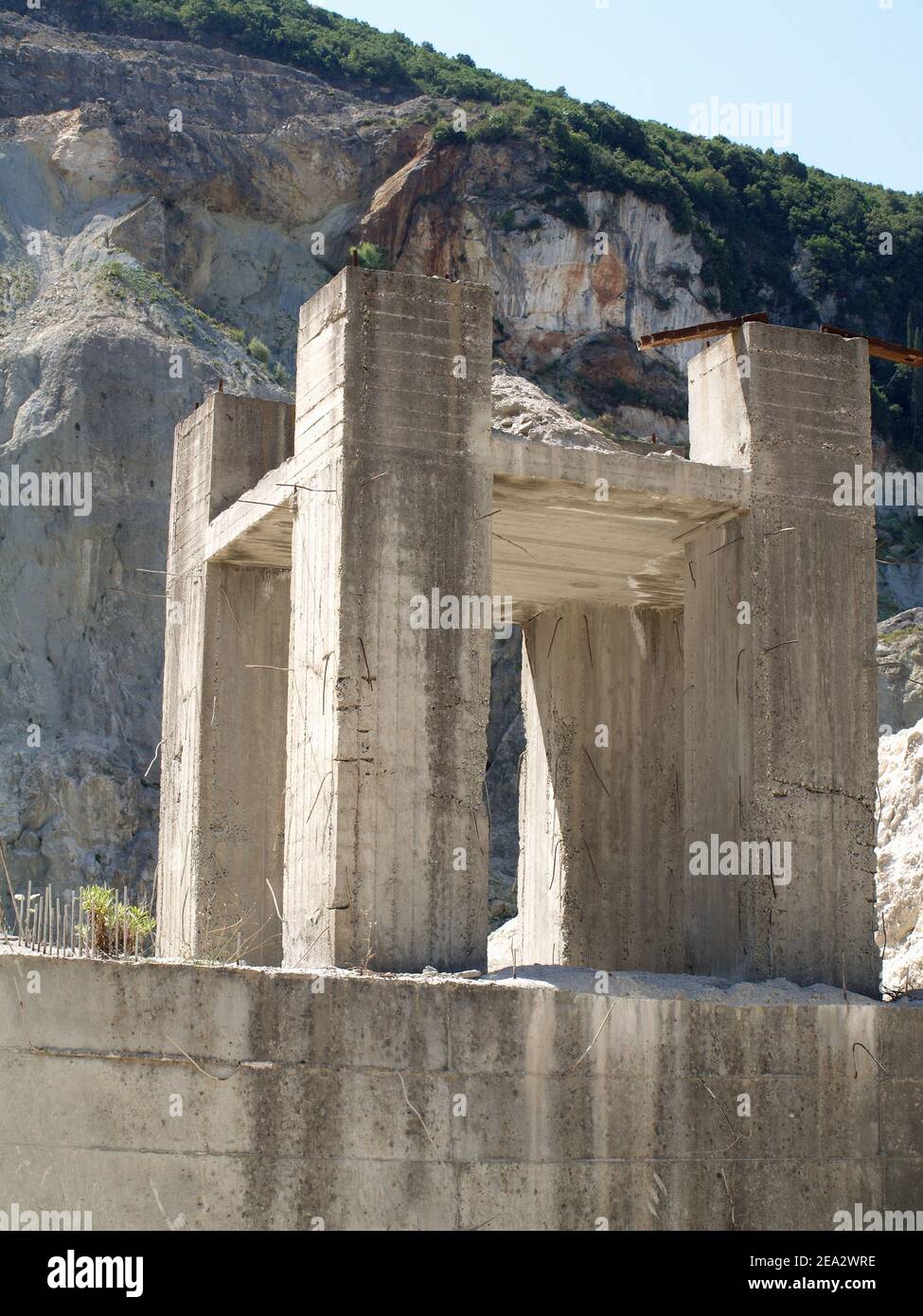 Concrete structure at quarry at Troumpeta, Corfu, Greece Stock Photo ...