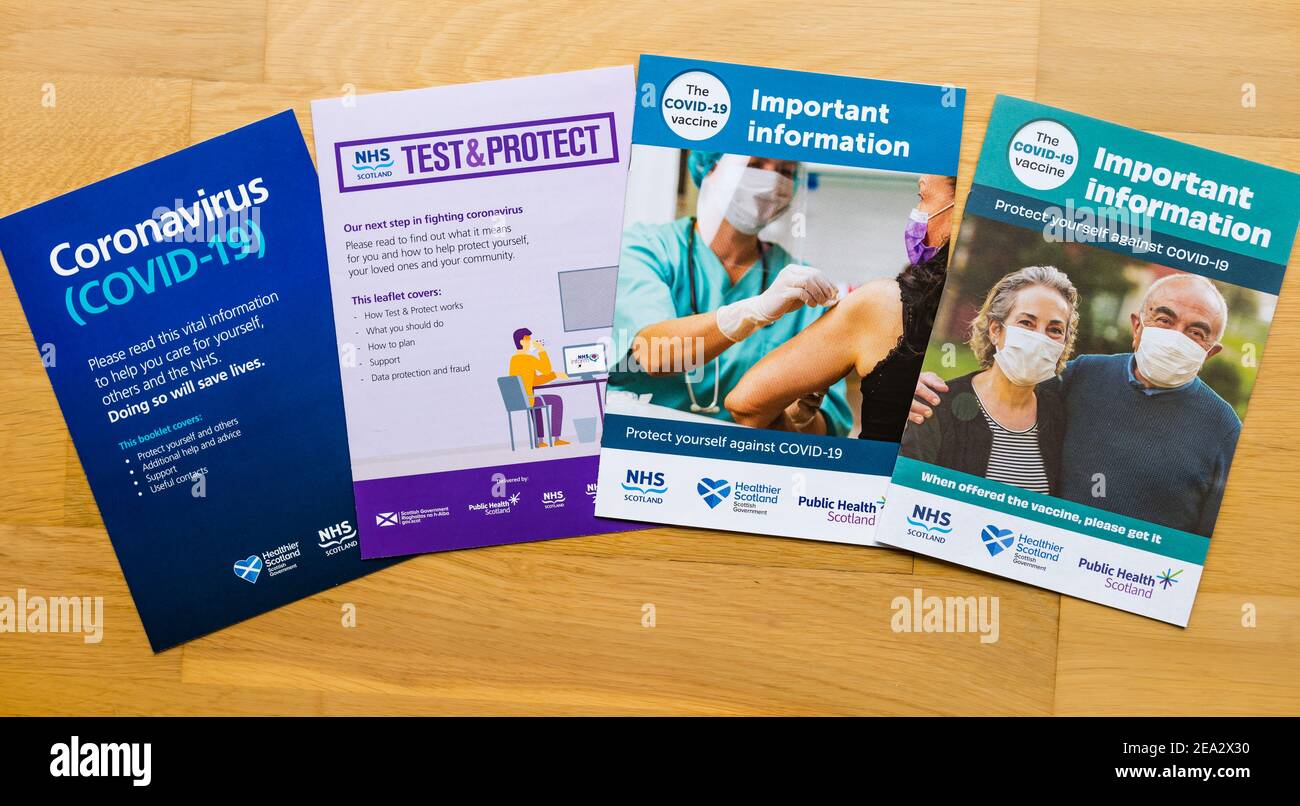 UK and Scottish Government advice leaflets during Covid-19 coronavirus ...