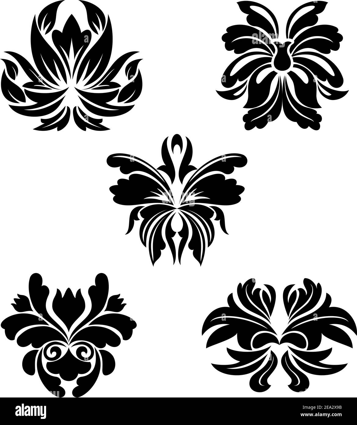 Flower patterns for design and ornate isolated on white Stock Vector ...