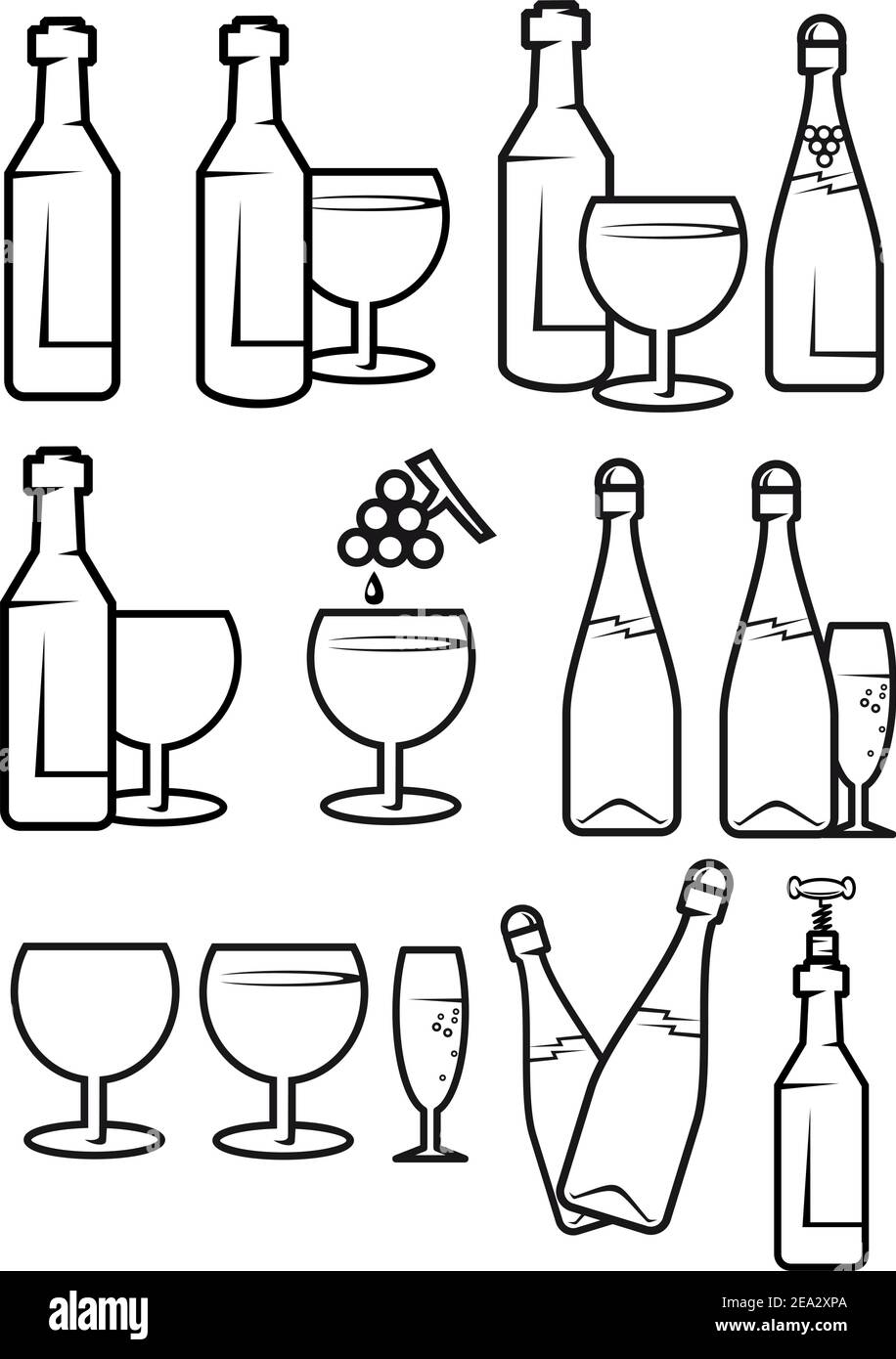 Set of alcohol drinks and symbols for design Stock Vector Image & Art ...
