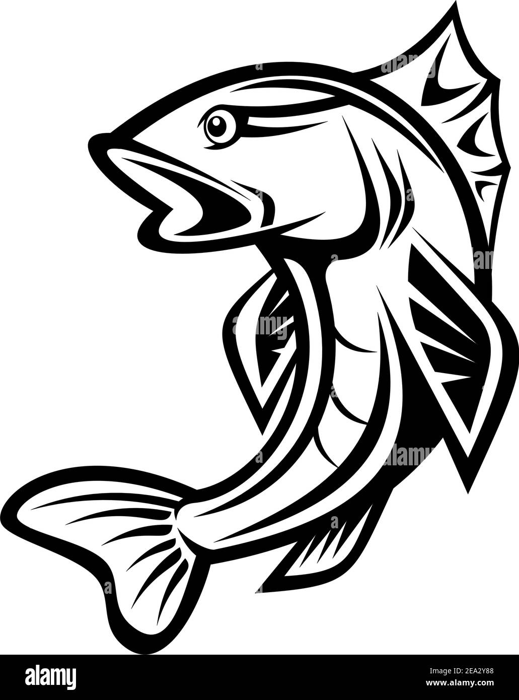 Fish as a fishing symbol isolated on white Stock Vector Image & Art - Alamy
