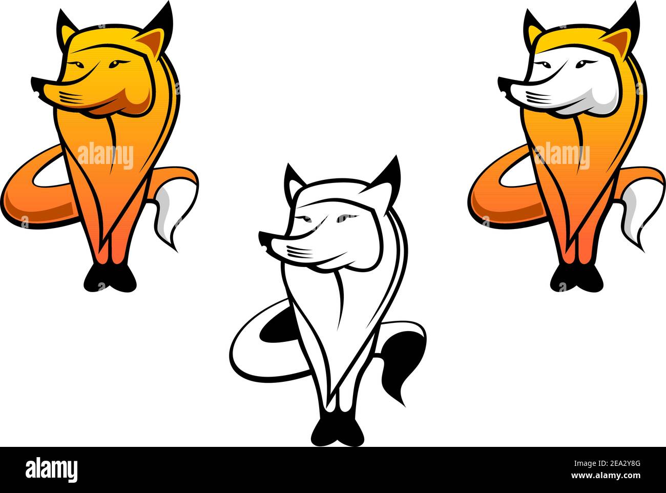 Red fox symbol for design isolated on white Stock Vector Image & Art ...