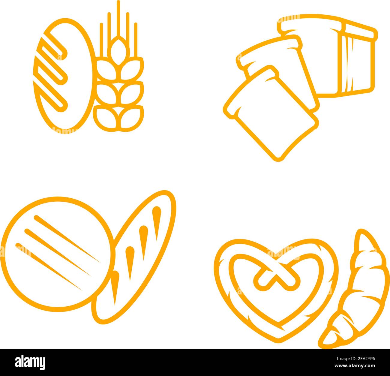 Set of bread and bakery symbols for design Stock Vector Image & Art - Alamy