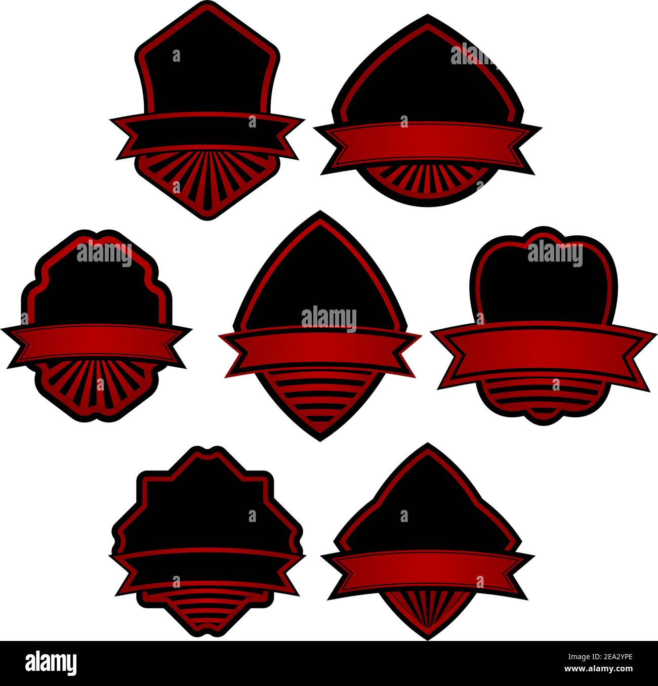 Set of red striped labels for design food and beverages Stock Vector ...