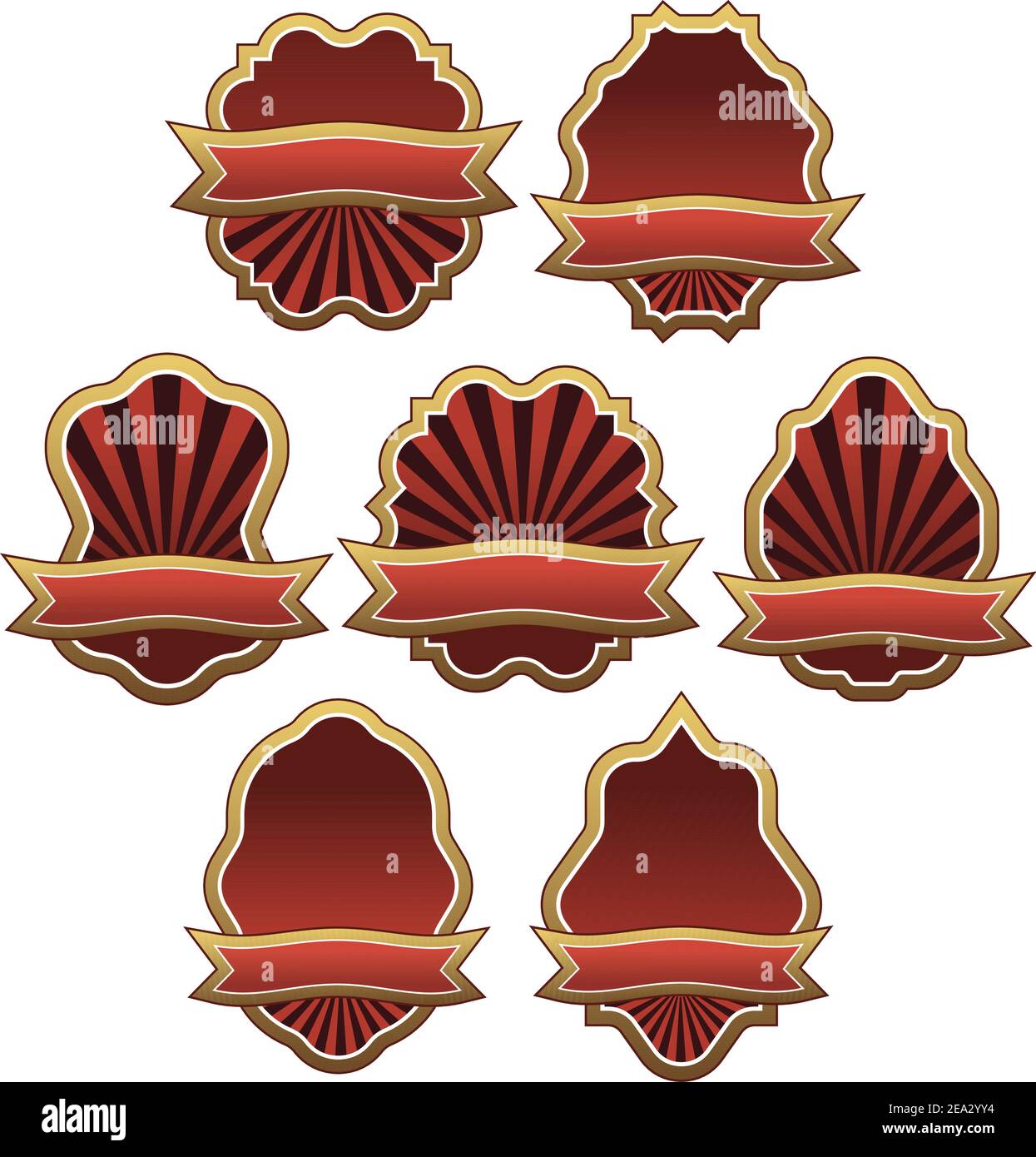 Set of vintage red labels for design food and beverages Stock Vector ...