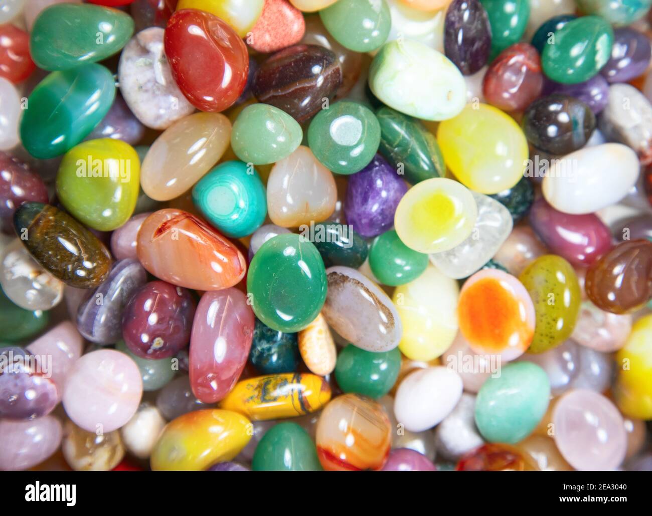 Collection of the semi precious stones on the white background Stock ...