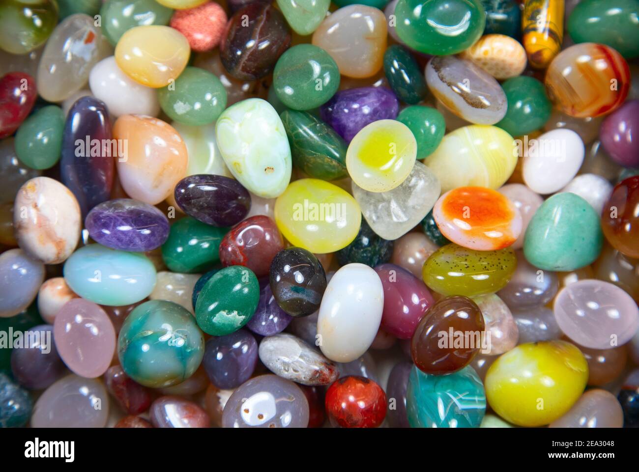 Collection of the semi precious stones on the white background Stock ...