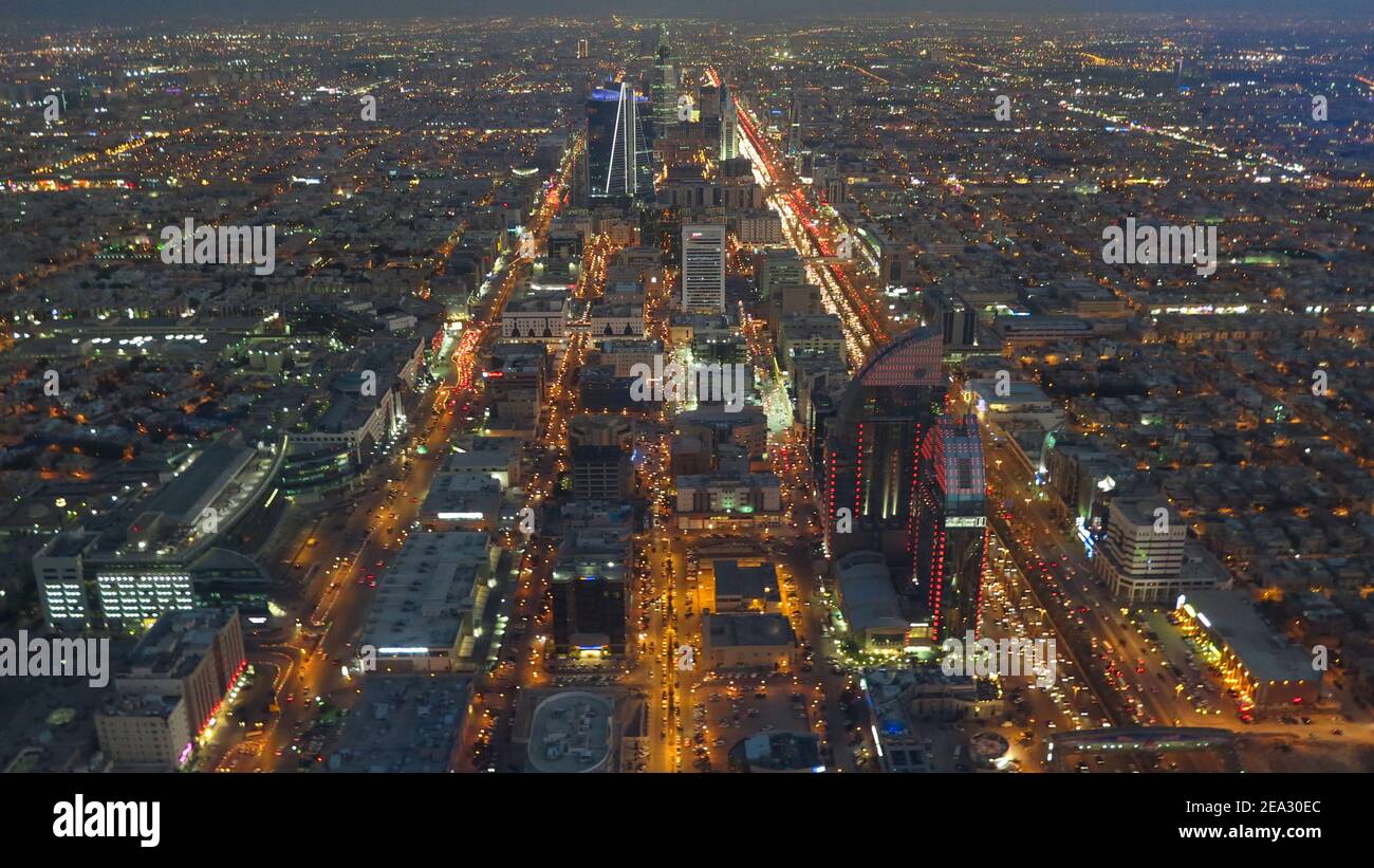 RIYADH - FEBRUARY 29: Aerial view of Riyadh downtown on February 29 ...