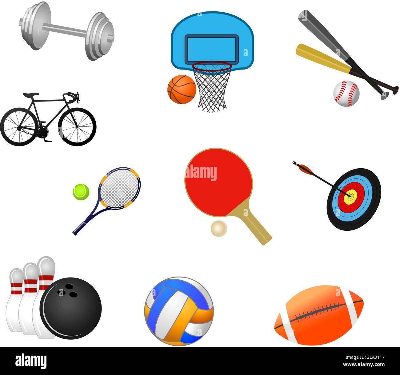 Set of sport symbols hi-res stock photography and images - Alamy