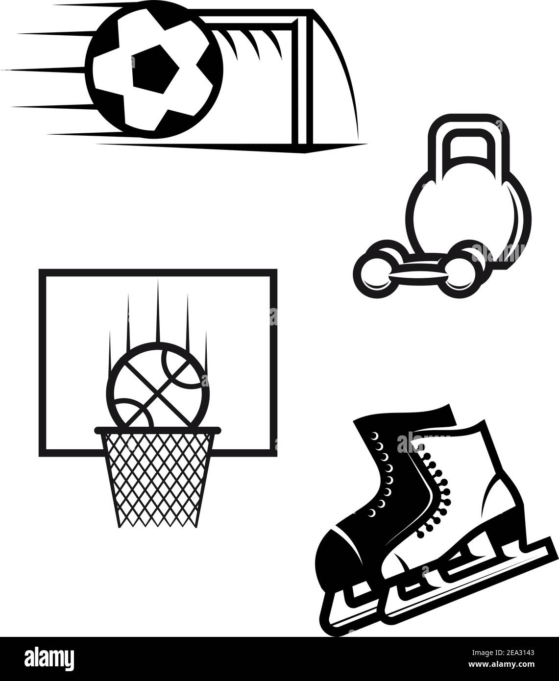 Set of sport symbols isolated on white Stock Vector Image & Art - Alamy