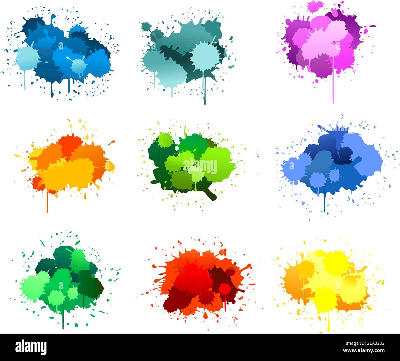Color ink blots isolated on white for design Stock Vector Image & Art ...