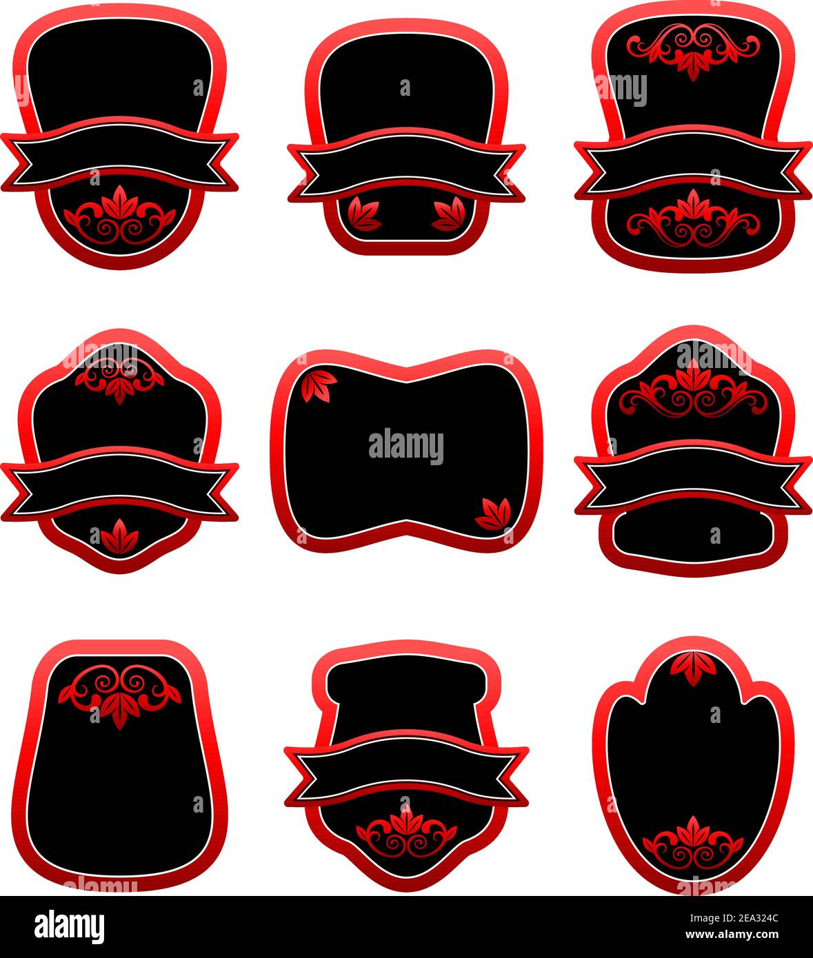 Set of red labels for design food and beverages Stock Vector Image ...