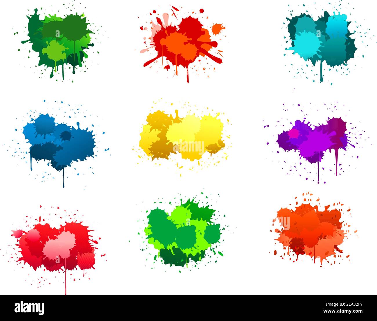 Black ink blots isolated on white for design Stock Vector Image & Art ...