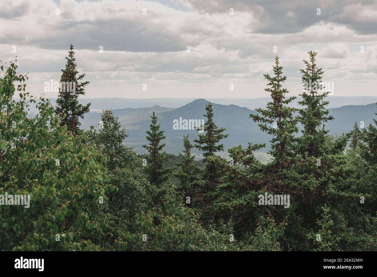 Wild national Park in the middle of Russia, in the Urals. View of ...