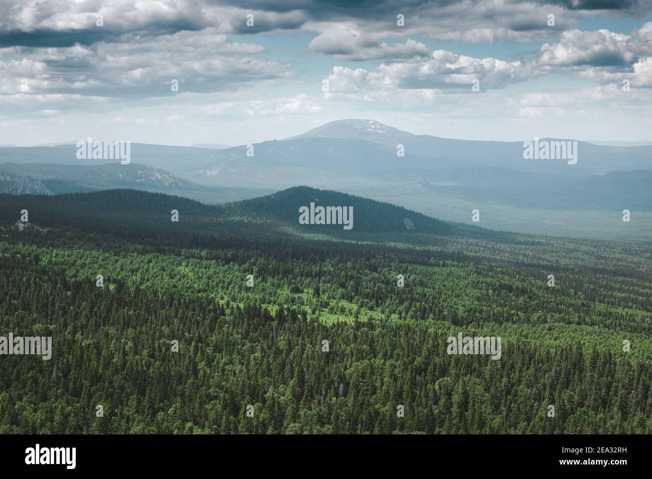 Wild national Park in the middle of Russia, in the Urals. View of ...