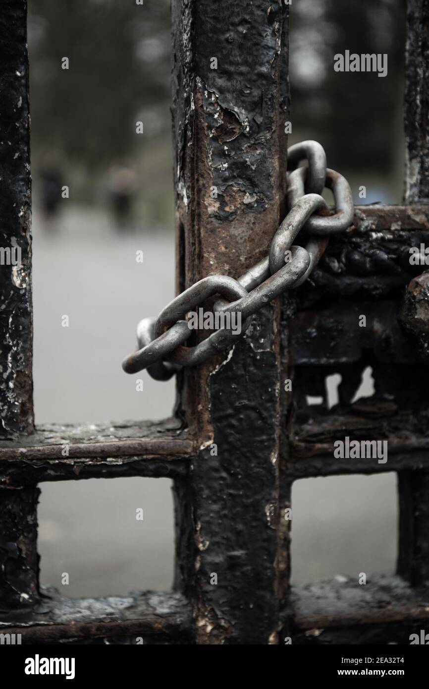 Artistic view of lock and chain Stock Photo - Alamy
