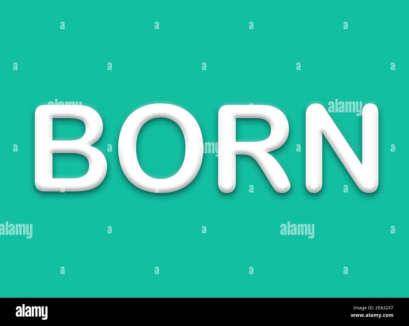 BORN Text Design Illustration. Business Text Banner stationary poster ...