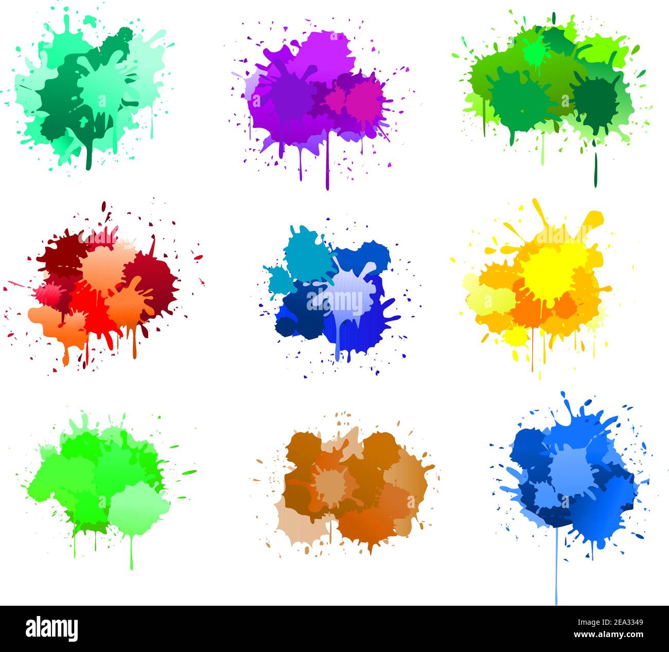 Color ink blots isolated on white for design Stock Vector Image & Art ...