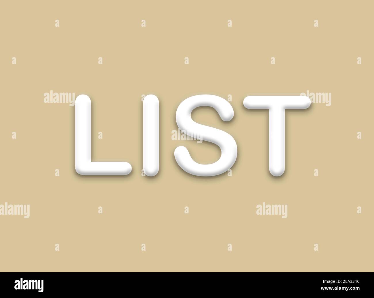 LIST Text Design Illustration. Business Text Banner stationary poster ...