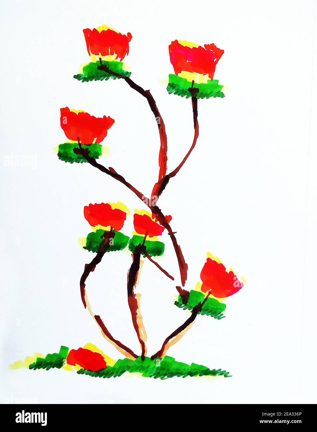 Art ,Drawing, Abstract ,Copic ,color ,Modern, Flower , markers sketch ...