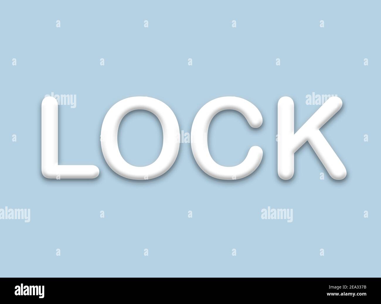 LOCK Text Design Illustration. Business Text Banner stationary poster ...