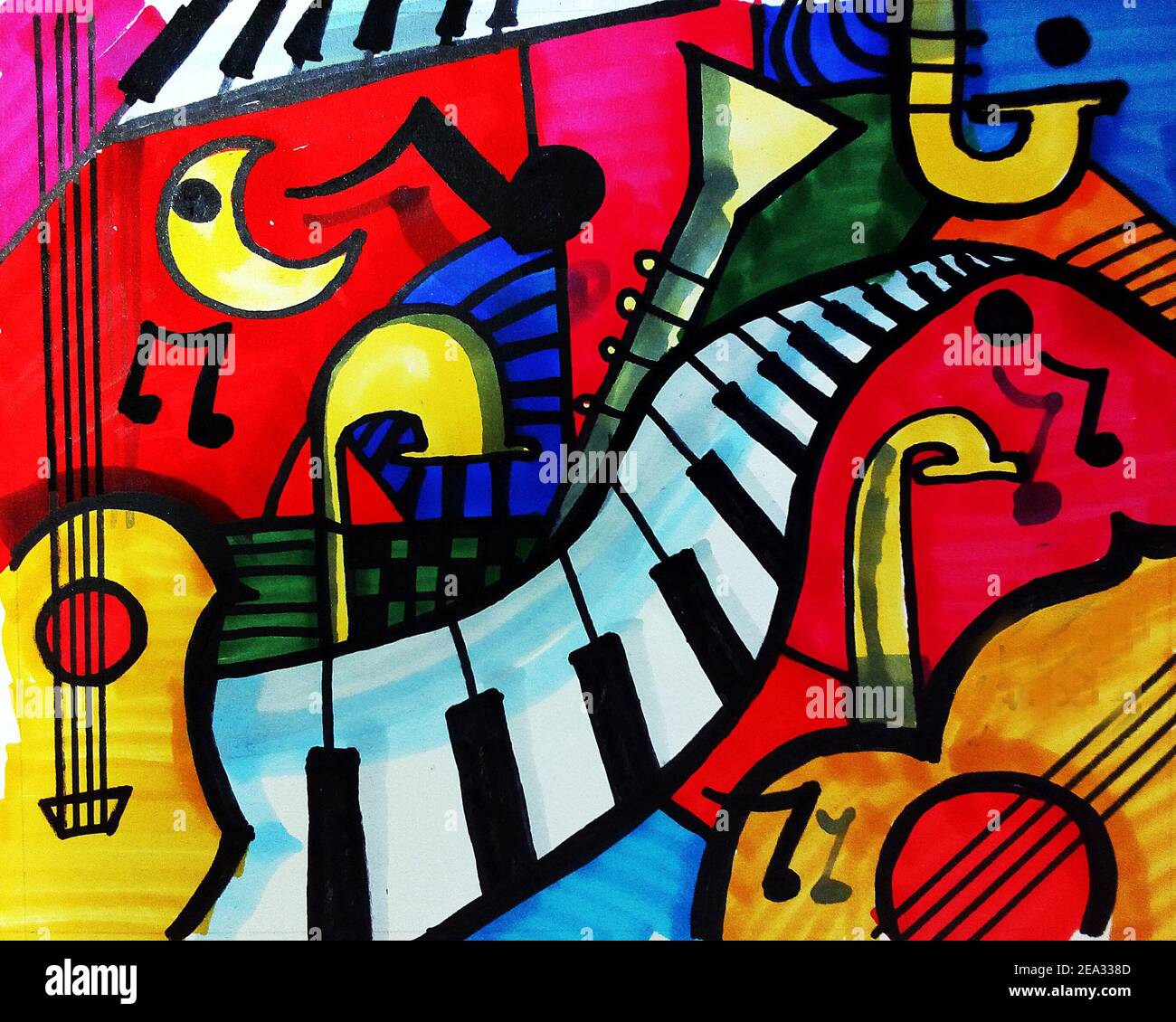 Art ;copic marker ;Abstract ;background ;Modern ;Triangle ;Curve ...