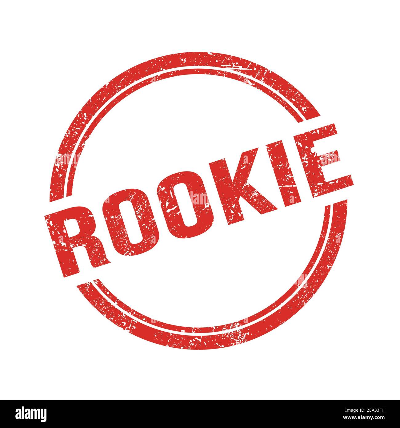 ROOKIE text written on red grungy vintage round stamp Stock Photo - Alamy