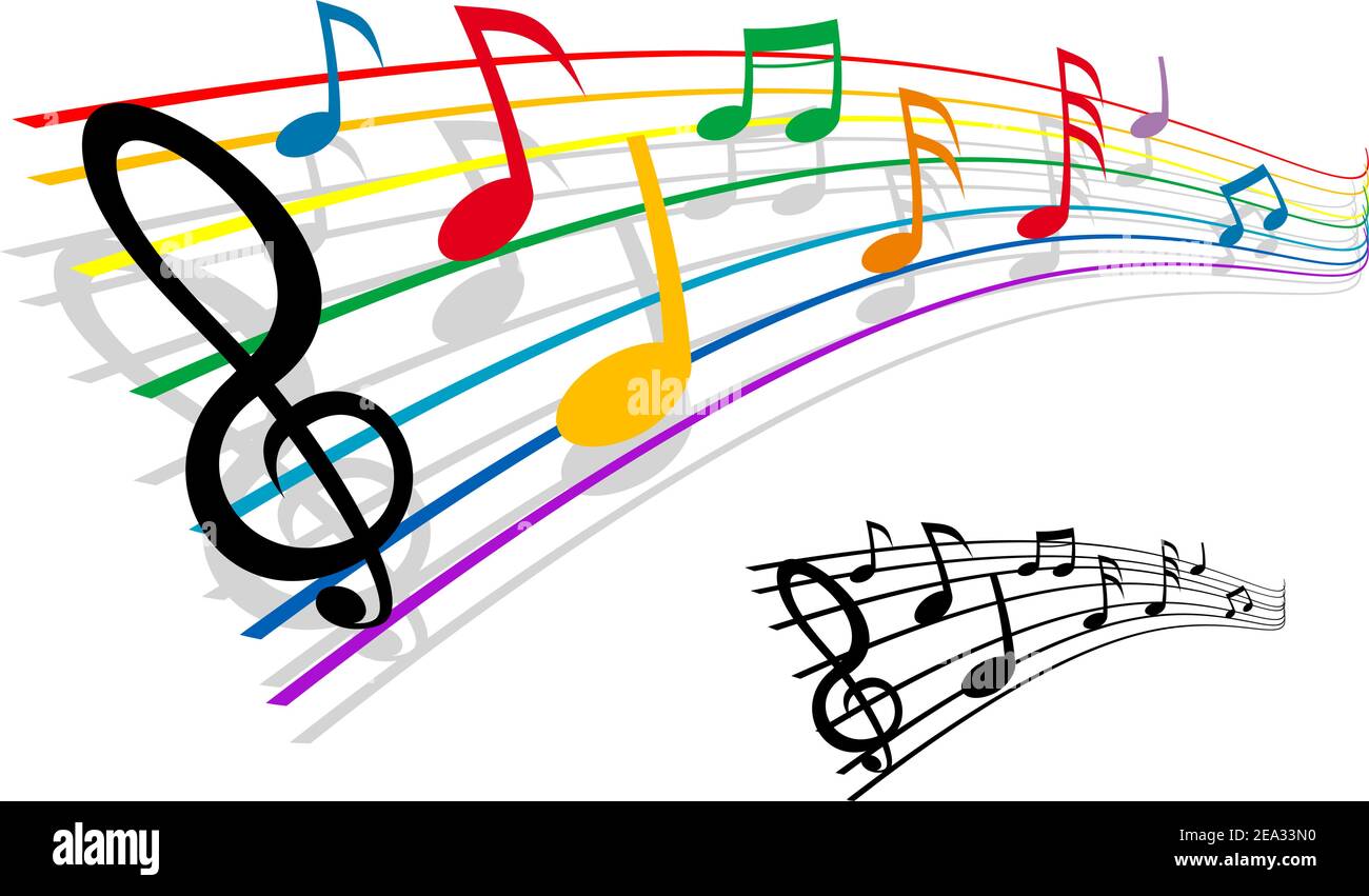 Notes with music elements as a musical background design Stock Vector ...