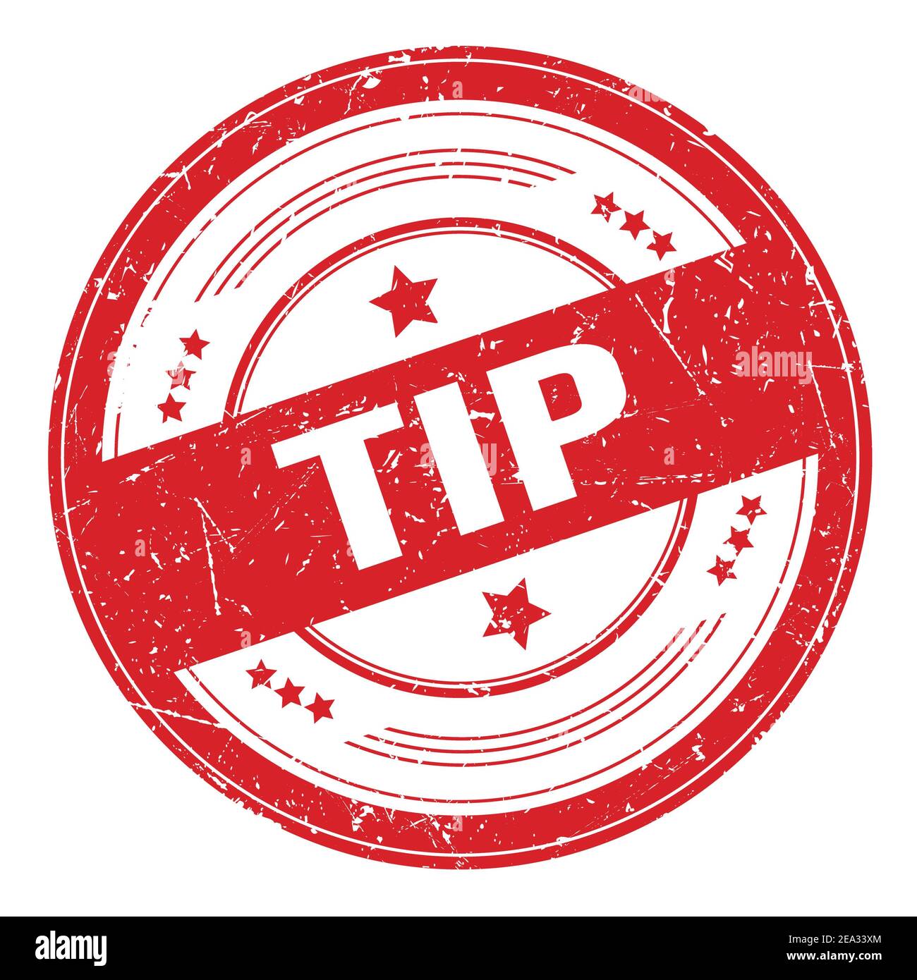 TIP text on red round grungy texture stamp Stock Photo - Alamy