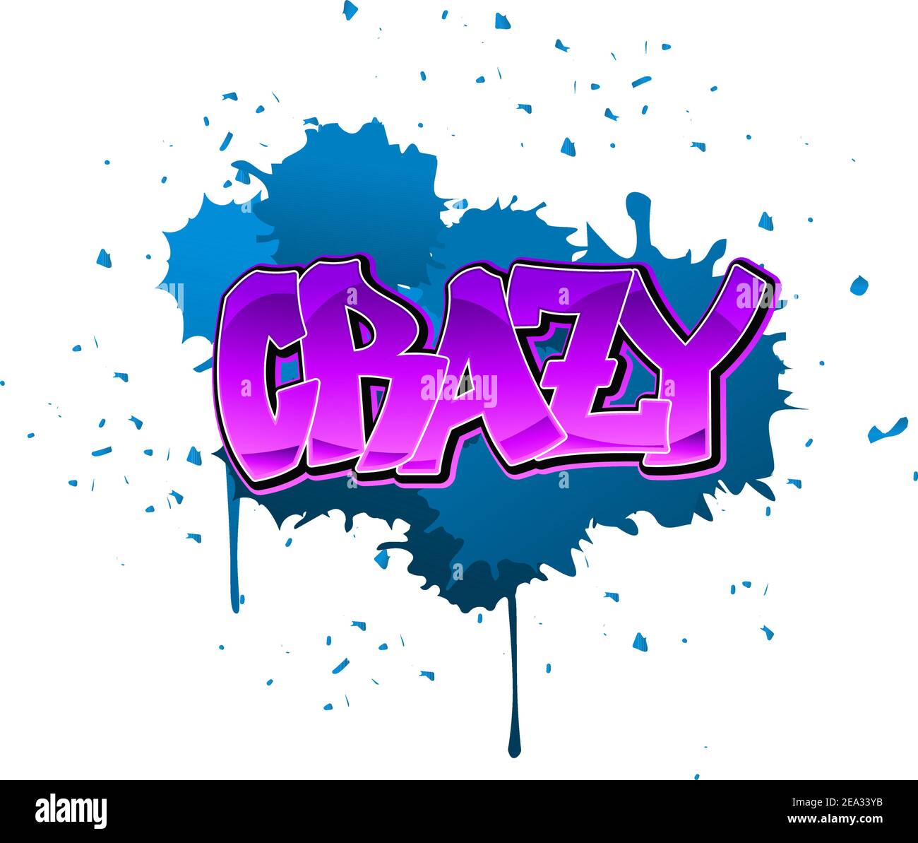 Crazy graffiti design on blue blobs background Stock Vector Image & Art ...