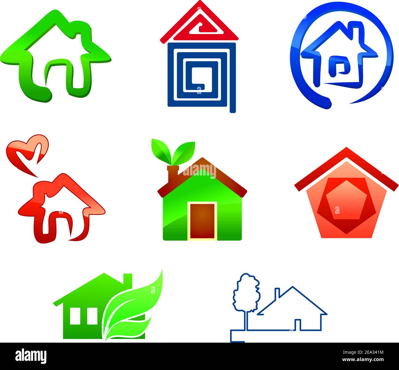 Real estate symbols for design isolated on white Stock Vector Image ...