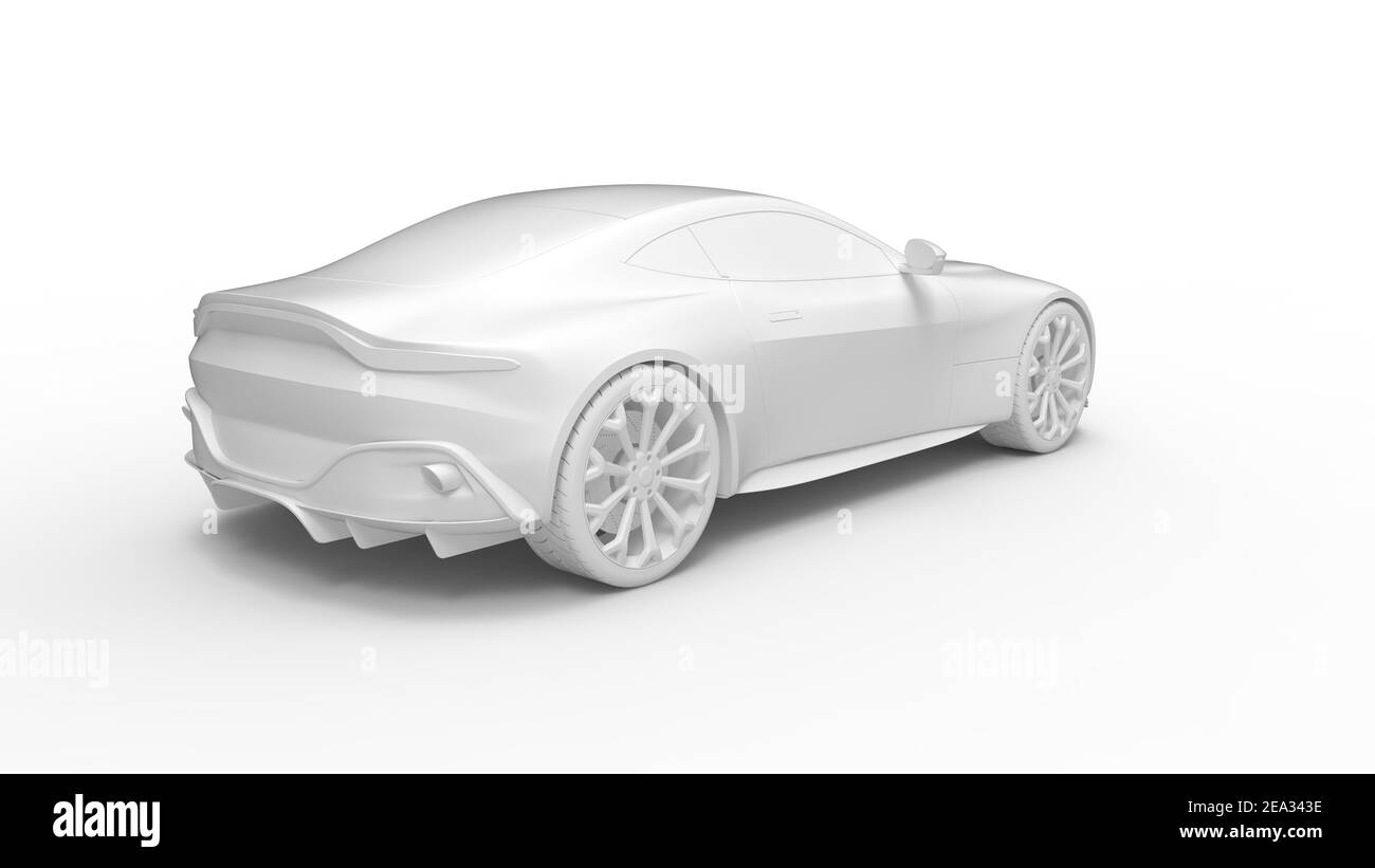 Car 3D rendering sedan, sports coupe automobile isolated on white ...