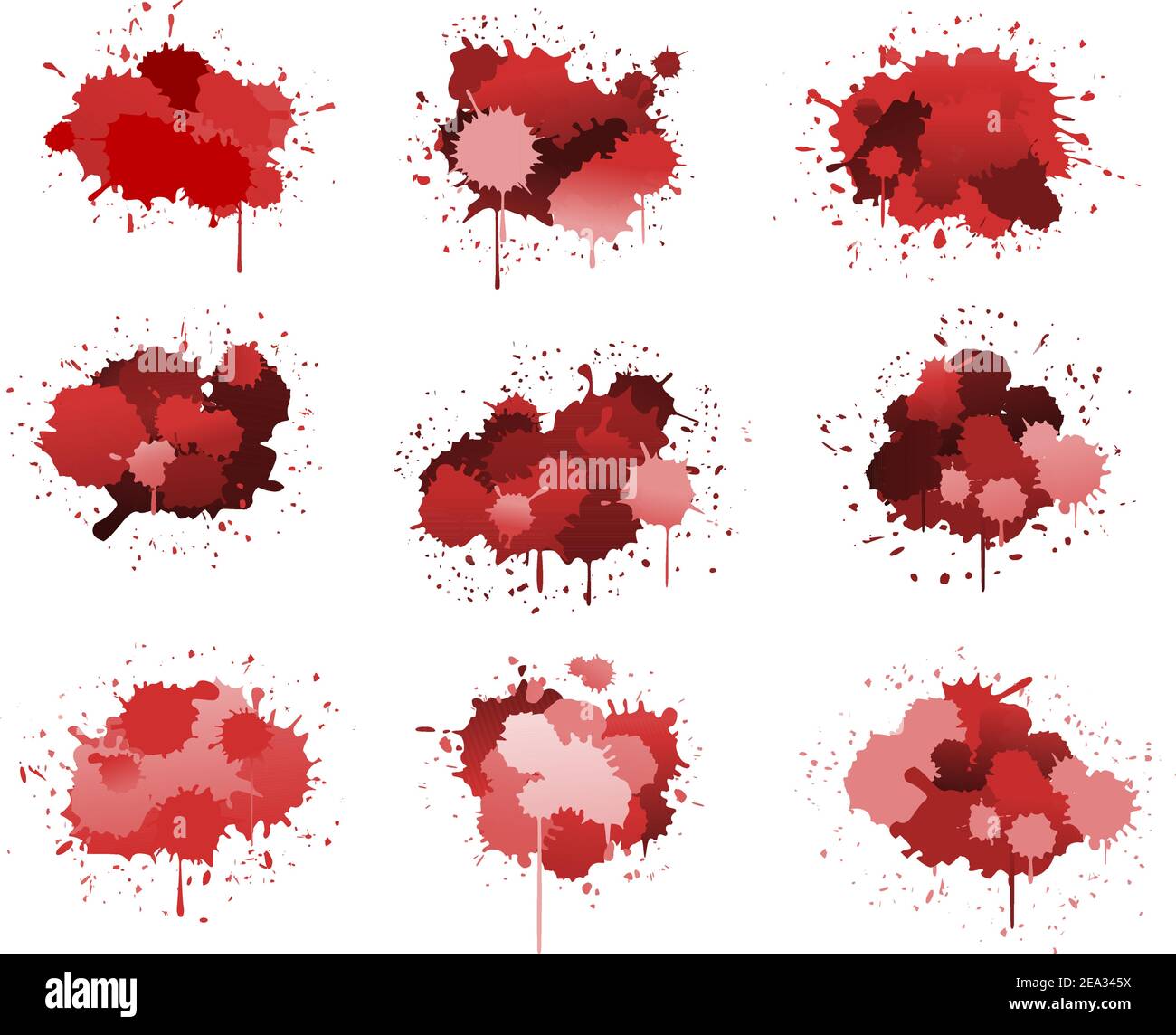 Red ink blobs isolated on white for design Stock Vector Image & Art - Alamy
