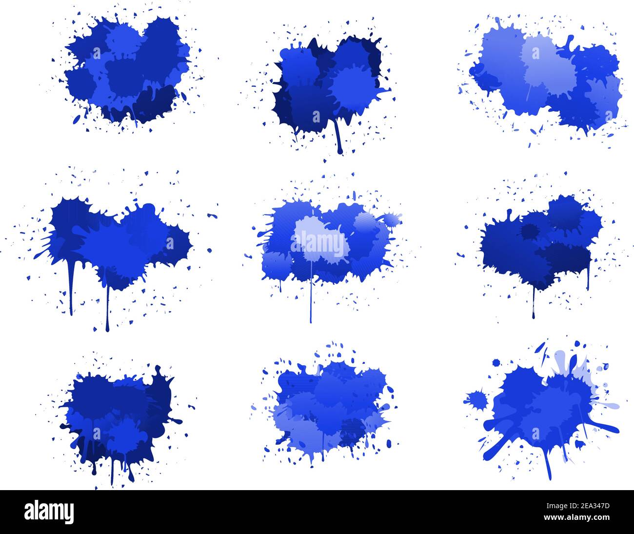 Blue ink blobs isolated on white for design Stock Vector Image & Art ...