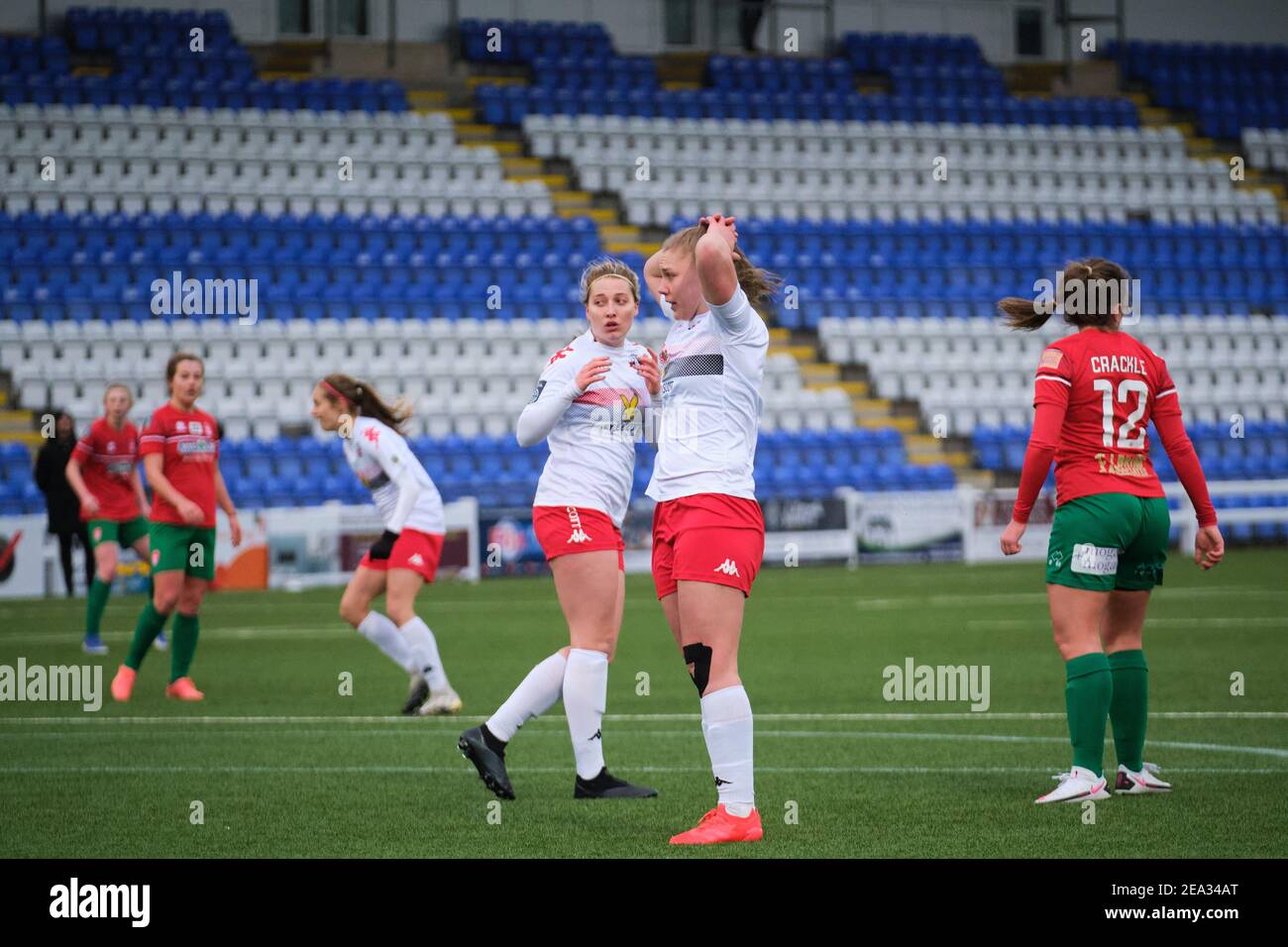 Coventry, UK. 07th Feb, 2021. Georgia Timms (#9 Lewes) looks frustrated ...