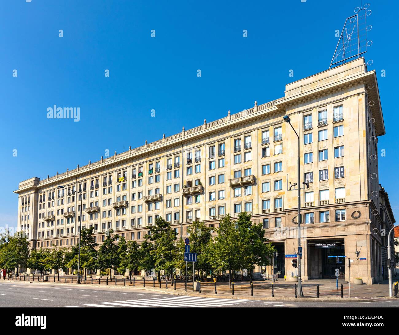 Warsaw, Poland - June 28, 2020: Plac Konstytucji 5 classic communist ...