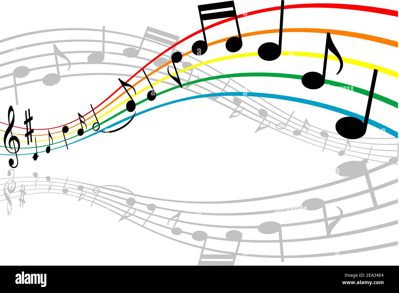 Notes with music elements as a musical background design Stock Vector ...