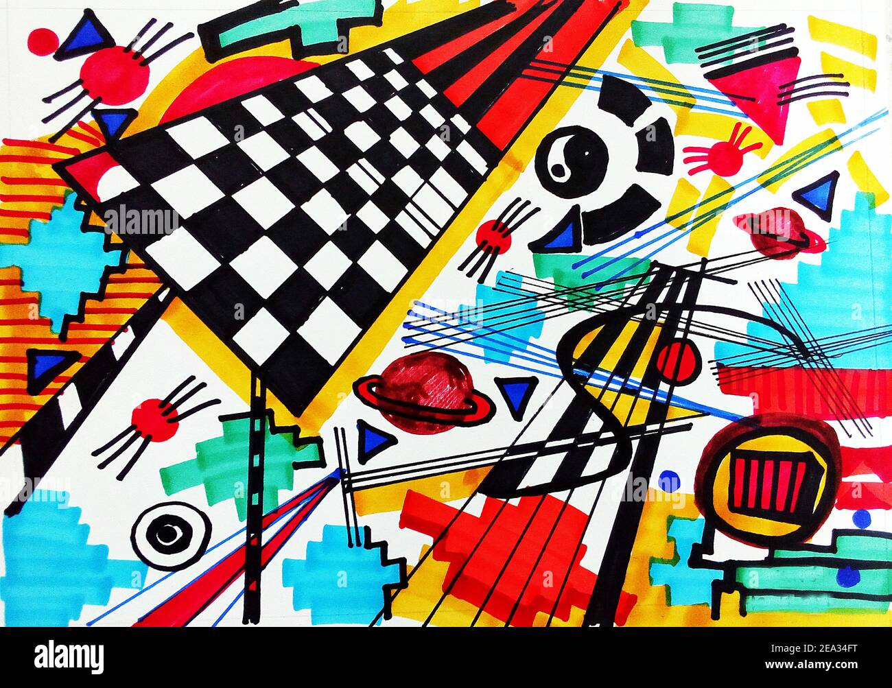 Art ;copic marker ;Abstract ;background ;Modern ;Triangle ;Curve ...