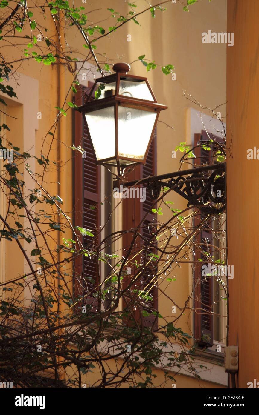 Old medieval street lamp in the downtown of Rome, Italy Stock Photo - Alamy