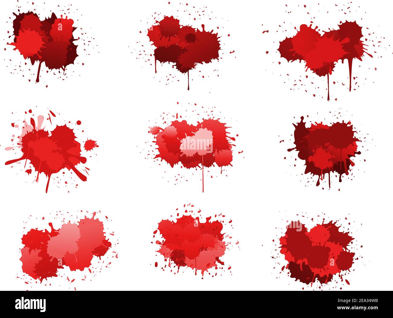Red ink blobs isolated on white for design Stock Vector Image & Art - Alamy