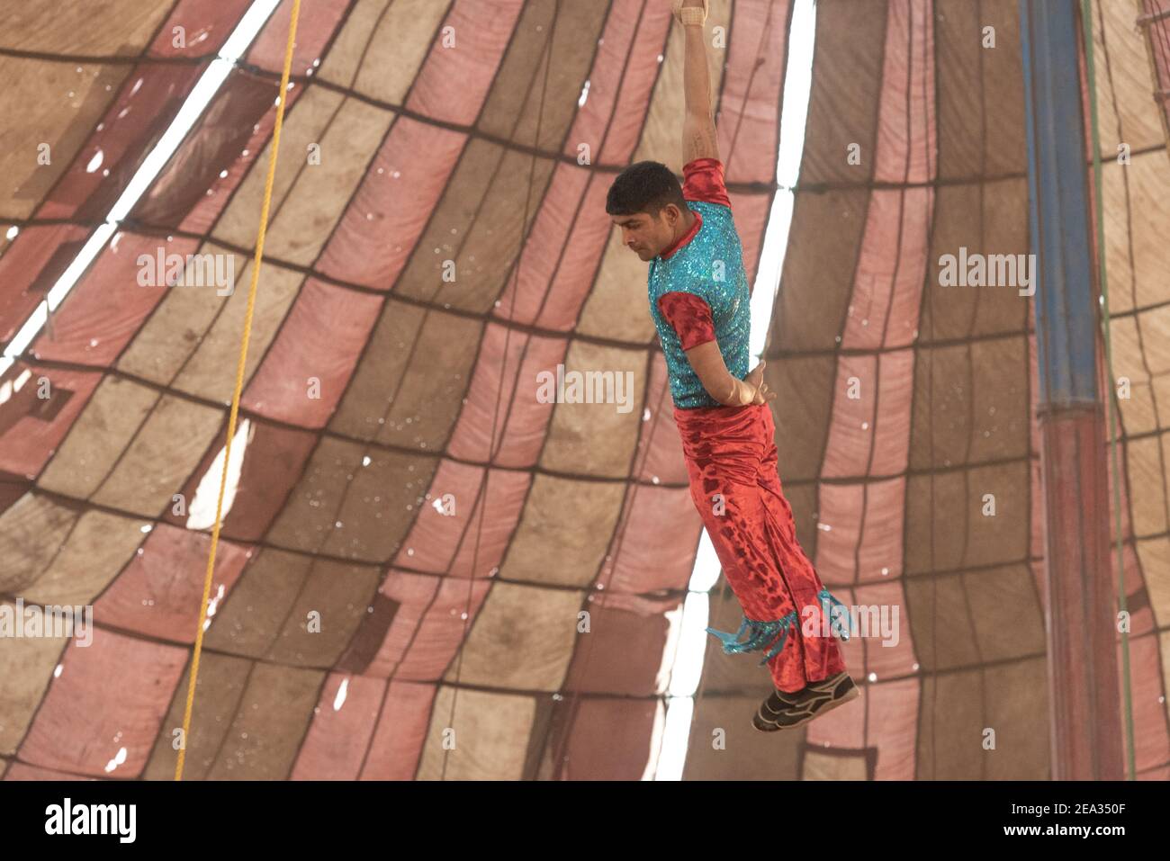 Lucky Irani Circus performing in Nankana Sahib, Punjab, Pakistan Stock ...