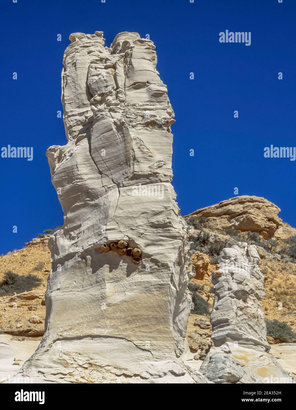 eroded columns of volcanic ash and pumice deposits in the snowcrest ...