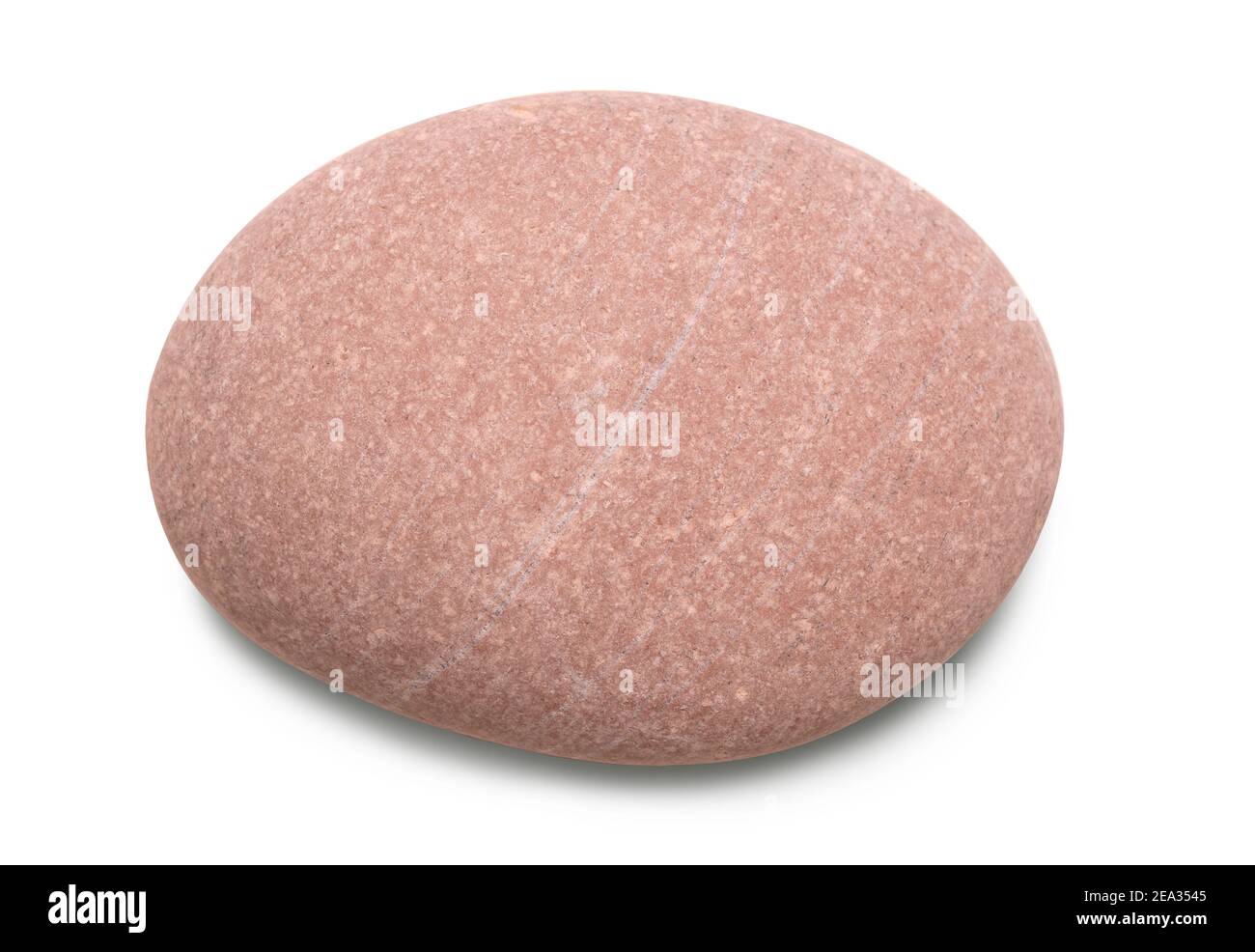 Pebble. Smooth red sea stone isolated on white background with shadows ...