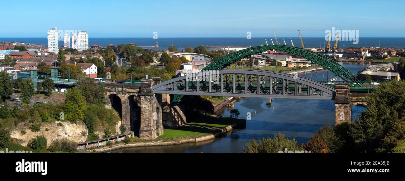 views of the Wearmouth Bridge & Wearmouth Rail Bridge in Sunderland ...