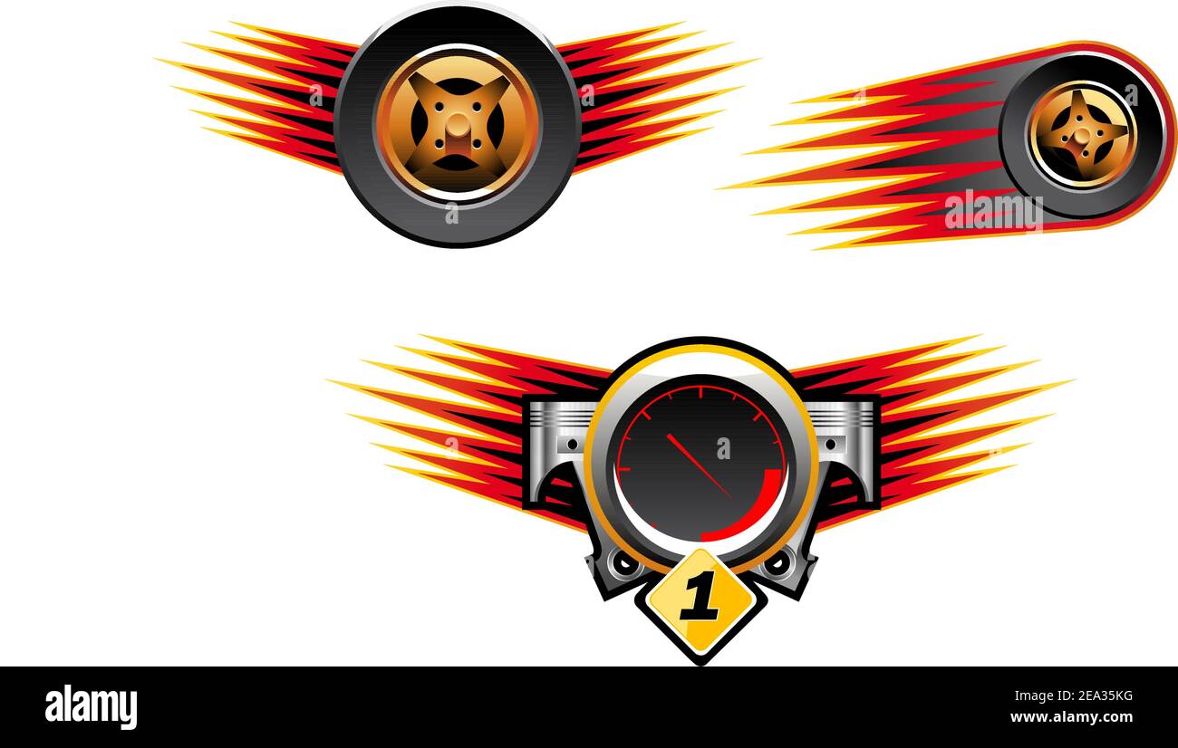 Isolated racing symbols and icons for design Stock Vector Image & Art ...
