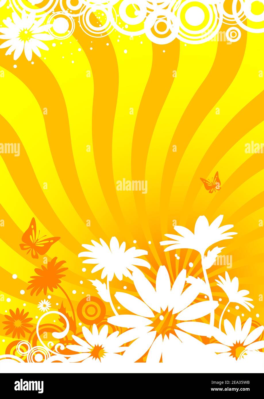 Floral background with flowers and sun lights Stock Vector Image & Art ...
