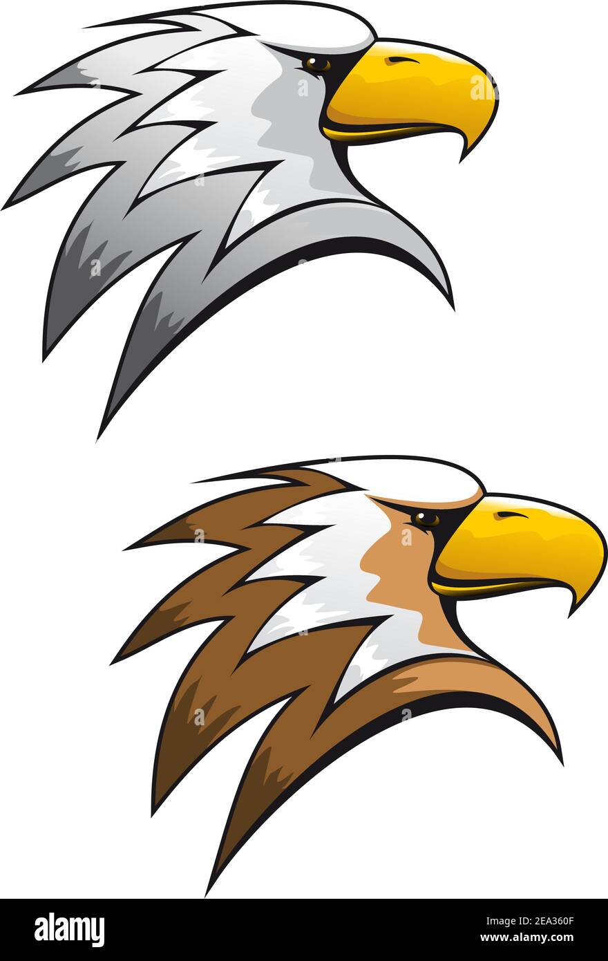Cartoon eagle symbol isolated on white for tattoo or another design ...